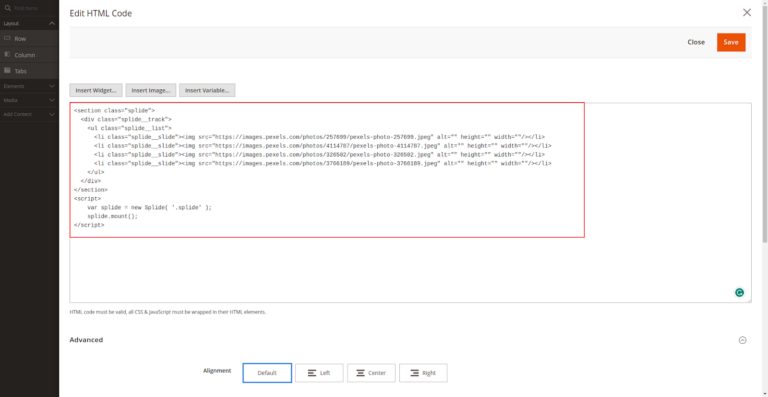 How to create a Splide js custom slider in Hyva themes?